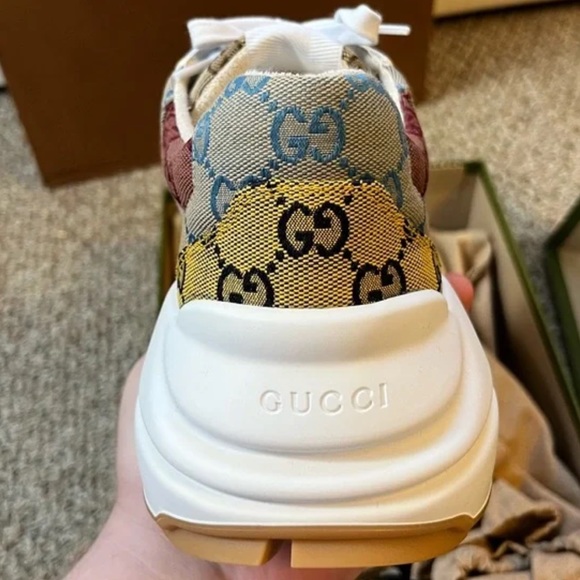 Gucci | Shoes | Gucci Mens Multicolor Rhyton Gg Canvas Sneakers | Poshmark